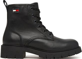 Tommy Jeans Schn&uuml;rstiefeletten Tjw Cleated Lace Up Boots EN0EN03104 Schwarz