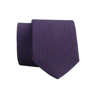 Bexley Cravate Soie Micro Motif - Cravate homme bordeaux et bleu