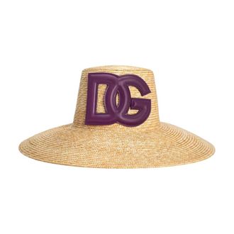 Dolce & Gabbana Femme, Accessoires, Beige, Taille: 58 CM Raffia Hat