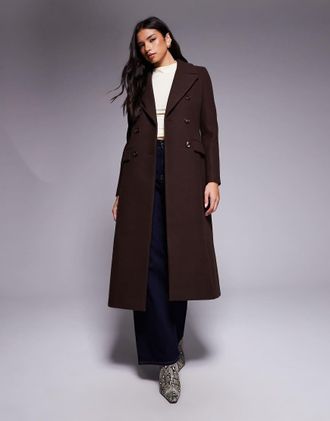 Forever New Manteau long habill&eacute; - Marron chocolat-Brown