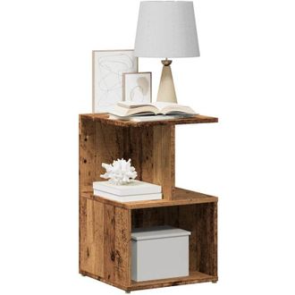 vidaXL Tables de chevet 2 pcs vieux bois 35x35x55 cm bois ding&eacute;nierie - Vidaxl