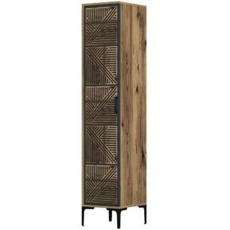 Dmora 1-T&uuml;r MehrzweckschrankDnuytinc, Multifunktionale M&ouml;bel, Schuhschrank, Besenschrank, 48x40h201 cm, Walnuss und Anthrazit - Dmora