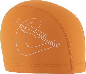 Cressi Unisex-Adult Senna Swim Cap Coated Schwimmkappe mit PU Beschichtung, Orange/Weiß, Einheitsgröße