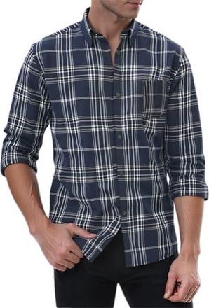 Generico Chemise en coton coupe classique pour homme Oktoberfest - Chemisier &agrave; carreaux &agrave; manches longues - Chemise traditionnelle - Coupe r&eacute;guli&egrave;re - V&ecirc;tement