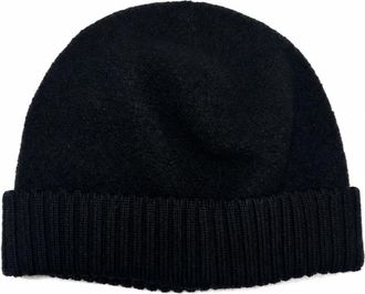 C.P. Company 21CMAC280A110513A Ribbed Virgin Wool Beanie - Black