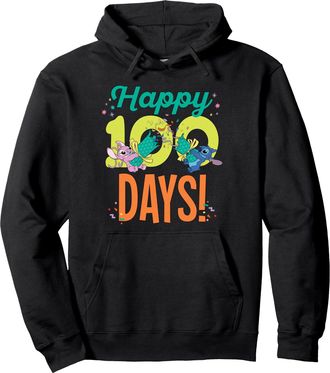 Disney Stitch & Angel Happy 100 Days of School 100th Day Pullover Hoodie