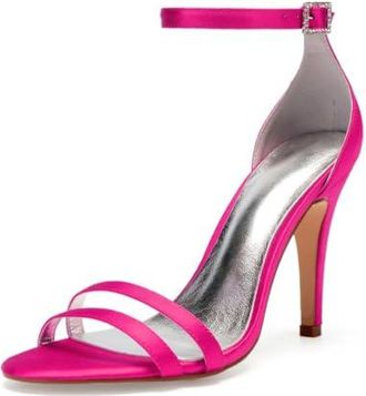 Generic Chaussures De Mariage Sandales Hauts Femmes Sexy Open Toe Stylet Eté Talon Mariée Soirée Chaussures Femmes10.5Cm,Rose Red,41 EU