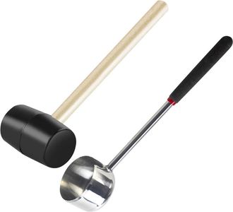 Amosfun Kokosnuss&ouml;ffner Edelstahl 2 St&uuml;ck Mit Hammer Und &Ouml;ffner Werkzeug F&uuml;r K&uuml;che Und Party Nutzung Ergonomisch Langlebig