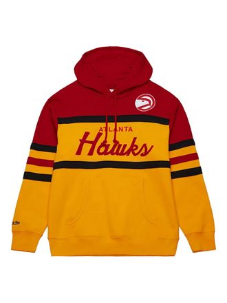 Mitchell & Ness x Atlanta Hawks Head Coach gestreifter Hoodie - Gelb
