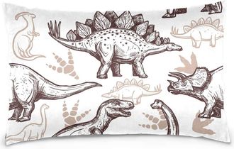 Linomo Kissenbezug 40x60 cm, Tier Süß Dinosaurier Dekorative Kissenbezug Kissenhülle für Couch Sofa Bett Hause