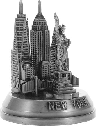 BESPORTBLE Vintage Skyline von New York Statue aus Metall 7 X 7 X 8,7cm Wohnaccessoire und Schreibtischdeko f&uuml;r Wohnzimmer und Weinschrank