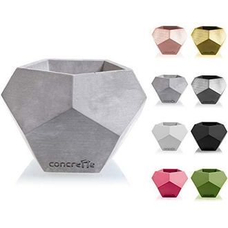 Concrette Blumentopf Blumenkübel Zement-Pflanzkübel Übertopf aus Beton Square Geometric Ø 9 cm/Ø 12 cm; 17 Farben, ø 9-15x15x12 cm