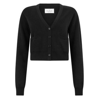 Philipp Plein Cardigan Short Monogram - - Knitwear - Damen - Schwarzk - XS
