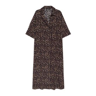 Anine Bing Sophisticated Leo Midi Kleid - - Dresses - Damen - Braun - XS