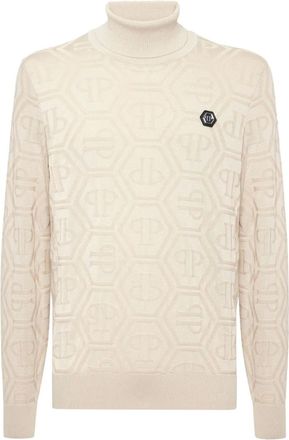 Philipp Plein pull à logo monogrammé - Tons neutres
