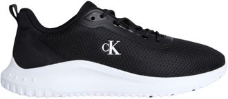 Calvin Klein Herren Runner Sneaker Eva Mix Mesh mit Logo, Schwarz (Black/Bright White), 46