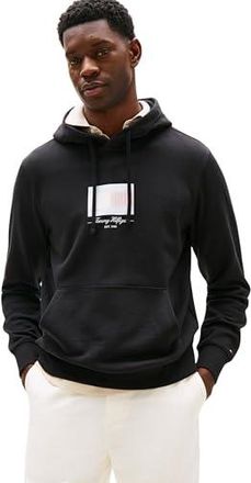 Tommy Hilfiger Sweat &agrave; Capuche Homme Ithaca Flag en Coton, Noir (Black), L