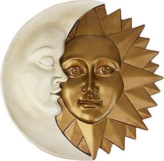 Design Toscano Wandskulptur, Himmlische Harmonie - Blattmaske, Maße: 5 x 39,5 x 39,5 cm