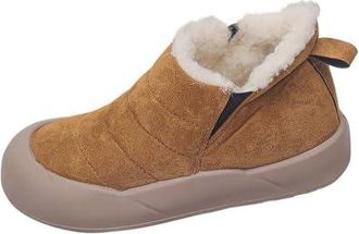 Generic Bottes dhiver pour femme avec doublure en polaire - Chaudes - &Eacute;l&eacute;gantes et d&eacute;contract&eacute;es - Bout rond - Talon plat - Confortables - &Agrave; enfiler - Classiq