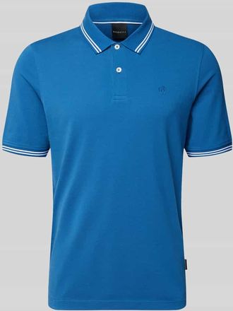 Bugatti Slim Fit Poloshirt mit Label-Stitching