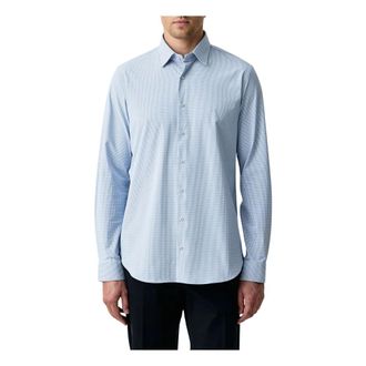 Michael Kors Chemise &agrave; carreaux coupe slim - Homme - Chemises - Bleu - Taille: L