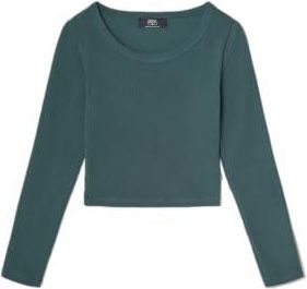 Le Temps Des Cerises Crop top Virginiagi vert bouteille