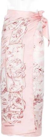 Ferragamo Femme, Jupes, Rose, Taille: ONE Size &Eacute;tole en soie