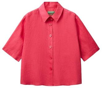 Benetton Camicia 5bml5qb75 Chemise, Rouge, Large Femmes