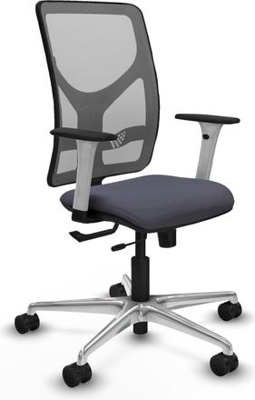 Piqueras y Crespo B&uuml;rostuhl aus Stoff mit wei&szlig;en und schwarzen Armlehnen, h&ouml;henverstellbare Lendenwirbelst&uuml;tze, ausgestattet mit Syncro/Traslack und Schneideschaum, Gra