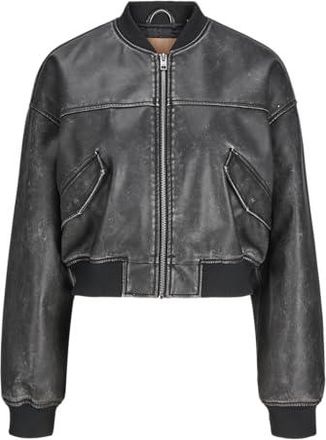 Jack & Jones Jxtora OTW Sn Veste Bomber en polyuréthane Blouson en Simili-Cuir, Noir-Détail : frotter, M Femmes