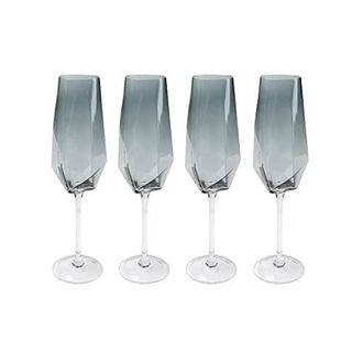 Kare Design Fl&ucirc;tes &agrave; champagne Diamond fum&eacute; set de 4 Kare Design
