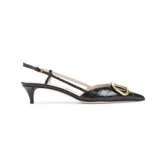 Valentino Garavani Femme, Chaussures, Brun, Taille: 38 1/2 EU VLogo Signature Slingback