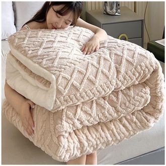 Generic Flauschige Kaschmir Steppdecken Dicke Steppdecke Winter Bunte Dicke Steppdecke 155x220 Bunt Winter Steppdecke 135x200 Dicke Warme Bettdecke F&uuml;r Herbst