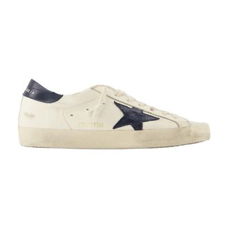 Golden Goose Mens Super-Star Sneakers Beige Leather