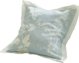 Loberon Kissenh&uuml;lle Hazelwick, Creme/blau