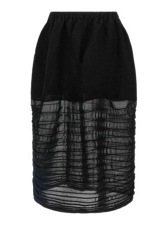 Issey Miyake Jupe Midi - Noir