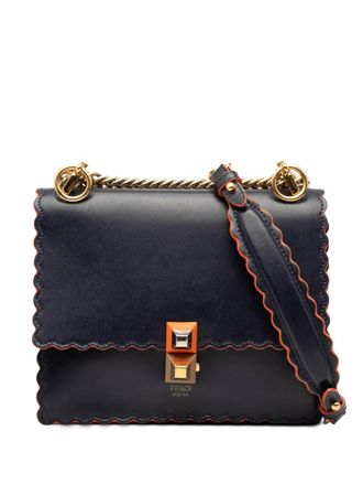 Fendi petit sac &agrave; bandouli&egrave;re Kan I en cuir &agrave; d&eacute;tails de clous (2010-2025) - Bleu