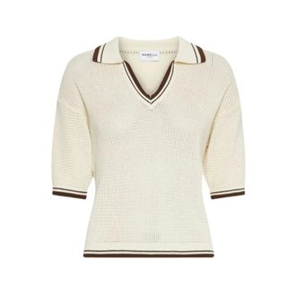 Marella Femme, Pulls, Blanc, Taille: 40 FR V-neck Tricots