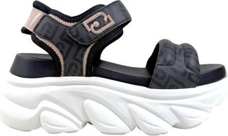 Liu Jo Femme, Chaussures, Noir, Taille: 39 EU Sandales Chunky avec Logo Monogramme