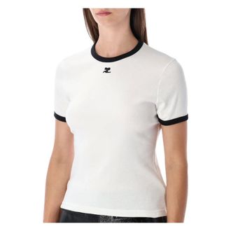 Courr&egrave;ges Damen, Oberteile, Wei&szlig;, SGr&ouml;&szlig;e