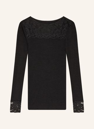 Mey Mey Longsleeve Serie Wool Love Aus Merinowolle Mit Seide schwarz