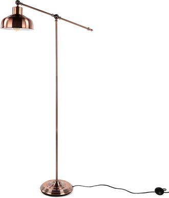 Licht-Erlebnisse Vintage Stehleuchte in kupfer antik Höhe 135cm E27 60W, LED geeignet Wohnzimmerleuchte Esszimmerleuchte Schlafzimmerlampe