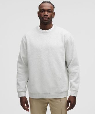 lululemon Steady State Pullover mit Rundhalsausschnitt f&uuml;r M&auml;nner - Gr&ouml;&szlig;e 2XL in Heathered Core Ultra Light Grey