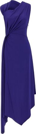 Victoria Beckham Femme, Robes, Bleu, Taille: 34 FR Fluid Drape Midi Dress