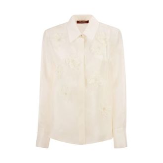 Max Mara Seidenorganza-Hemd - - Blouses & Shirts - Damen - Wei&szlig; - M
