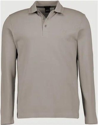 HUGO BOSS Herren Polo-Shirt grau Baumwoll-Piqu&eacute;