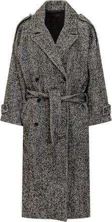 Pinko Pinko, Femme, Manteaux, Noir, Taille: 40 FR Manteau en tissu &agrave; chevrons Carrube