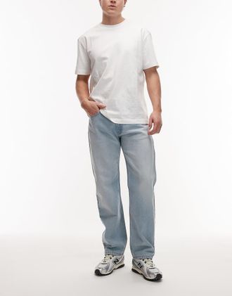 Levi's 555 - Jean droit d&eacute;contract&eacute; - Bleu clair d&eacute;lav&eacute;