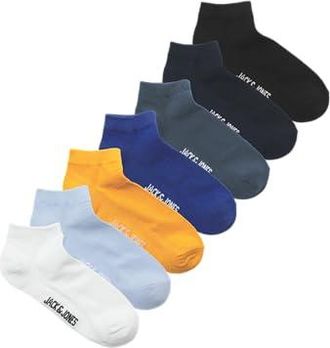 Jack & Jones Jacchester Solid Lot de 7 paires de chaussettes courtes, temp&ecirc;te, taille unique