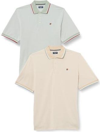 Jack & Jones Jprbluwin Polo SS 2pk MP, Beige, XL Homme
